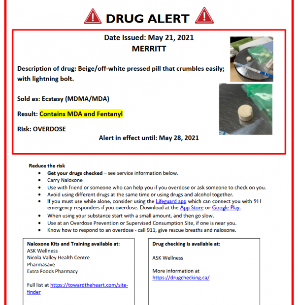 Interior Health issues drug alert for ecstasy (MDMA/MDA) | Q101