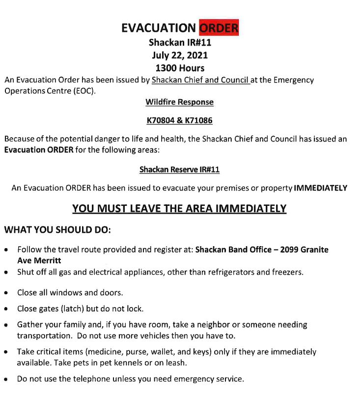Shackan and Cook’s Ferry Indian Bands Evacuate | Q101